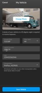 Manage Vehicle in Drivewyze Mobile - Drivewyze