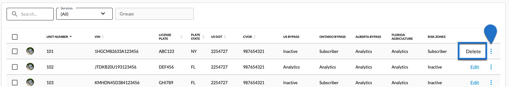 Managing Vehicles - Drivewyze